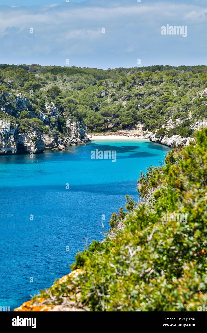 Spain, Menorca. Cliffside view Stock Photo - Alamy