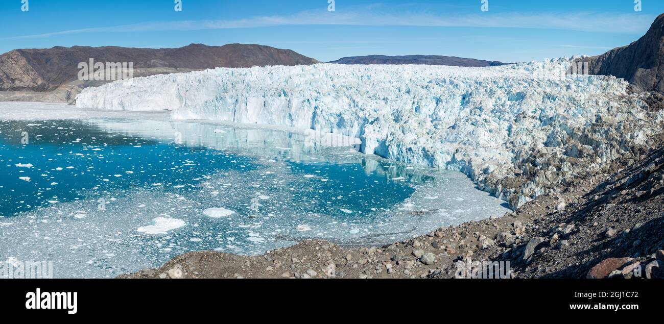 Eqip Sermia glacier in Denmark's overseas territory, Greenland Stock ...
