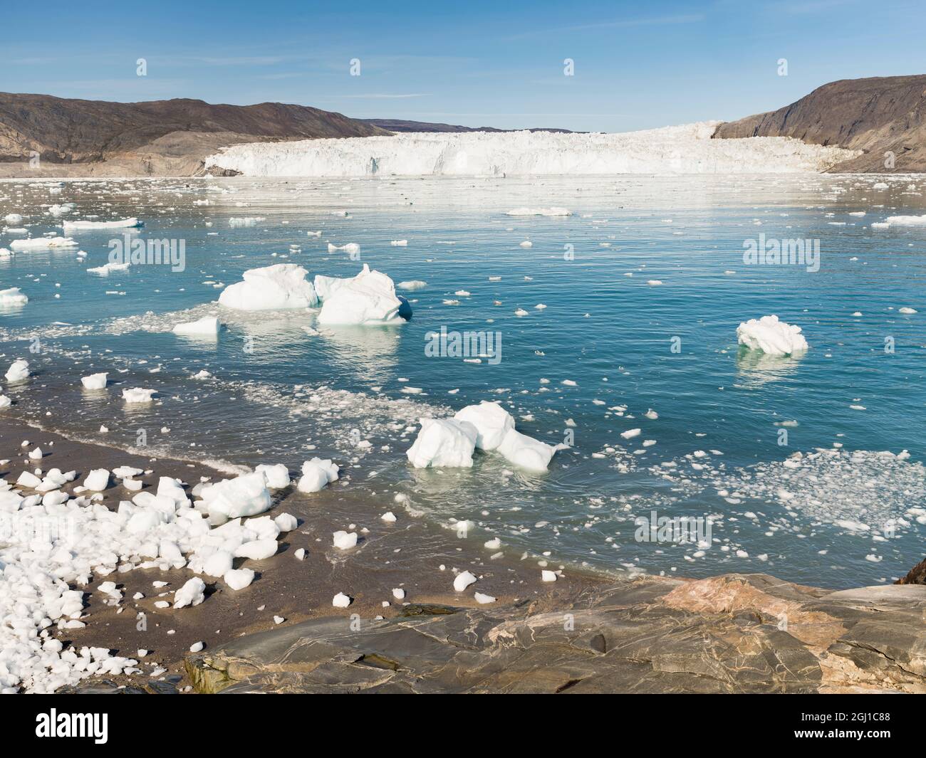 Eqip Sermia glacier in Denmark's overseas territory, Greenland Stock ...