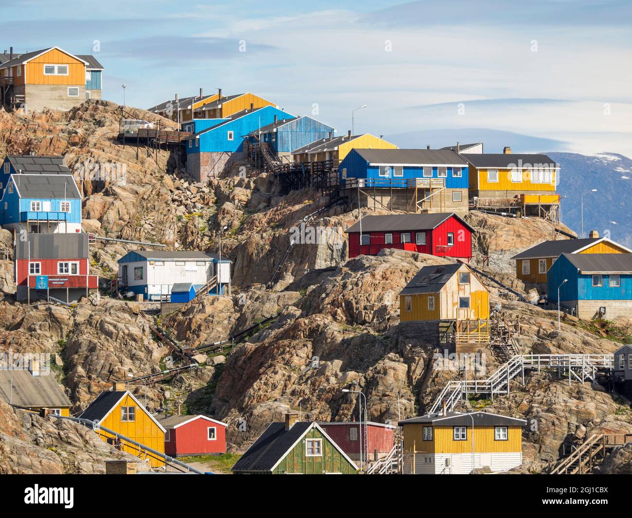 Town of Uummannaq, northwest Greenland, located on an island in the ...