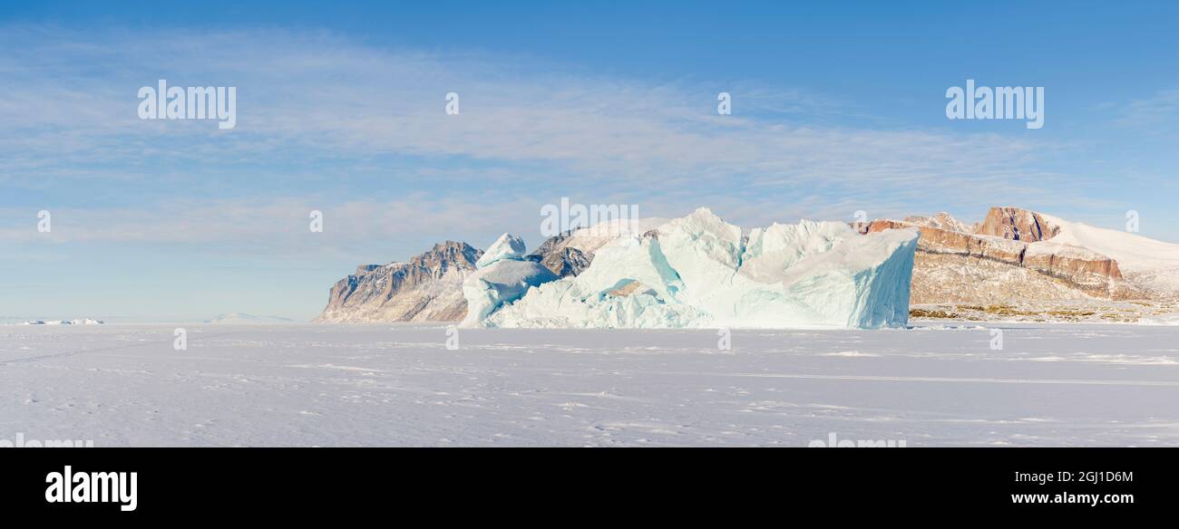 Icebergs in front of Appat Island, frozen into the sea ice of the ...