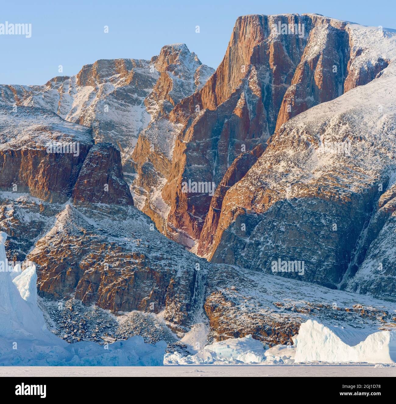 Icebergs in front of Appat Island, frozen into the sea ice of the ...