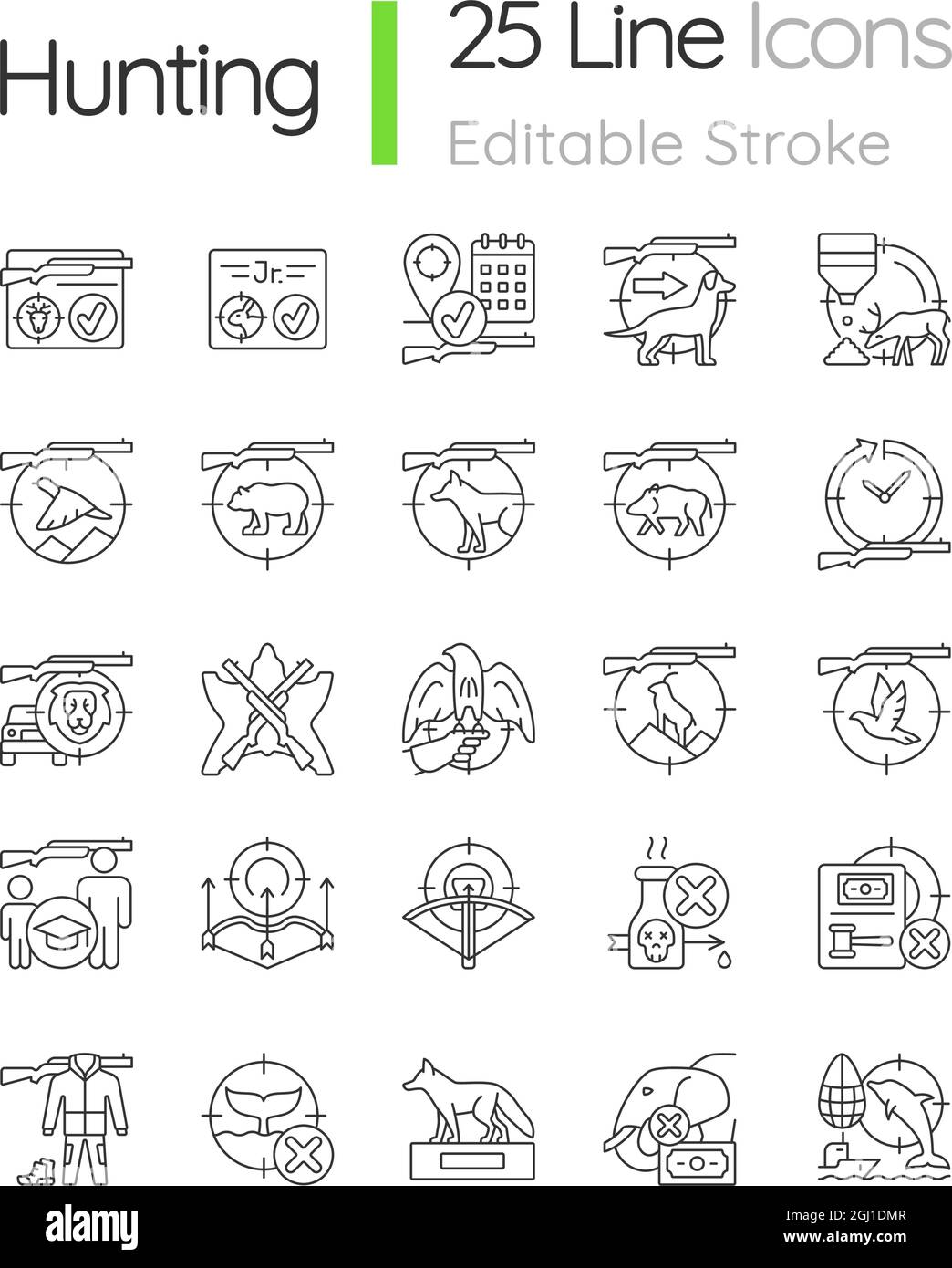 Hunting linear icons set Stock Vector Image & Art - Alamy