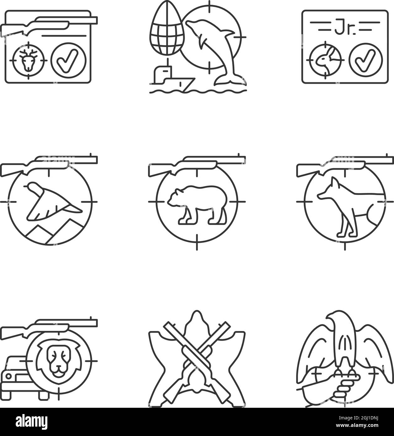 Icon hunting gun thin Stock Vector Images - Alamy