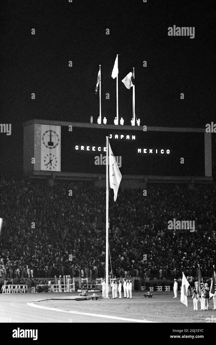During closing ceremony Black and White Stock Photos & Images - Alamy