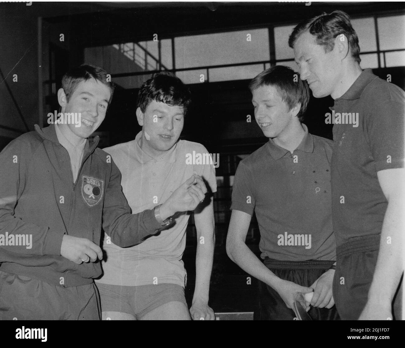 English Table Tennis Players Chester Barnes Ian Harrison S Gibbs Neil ...