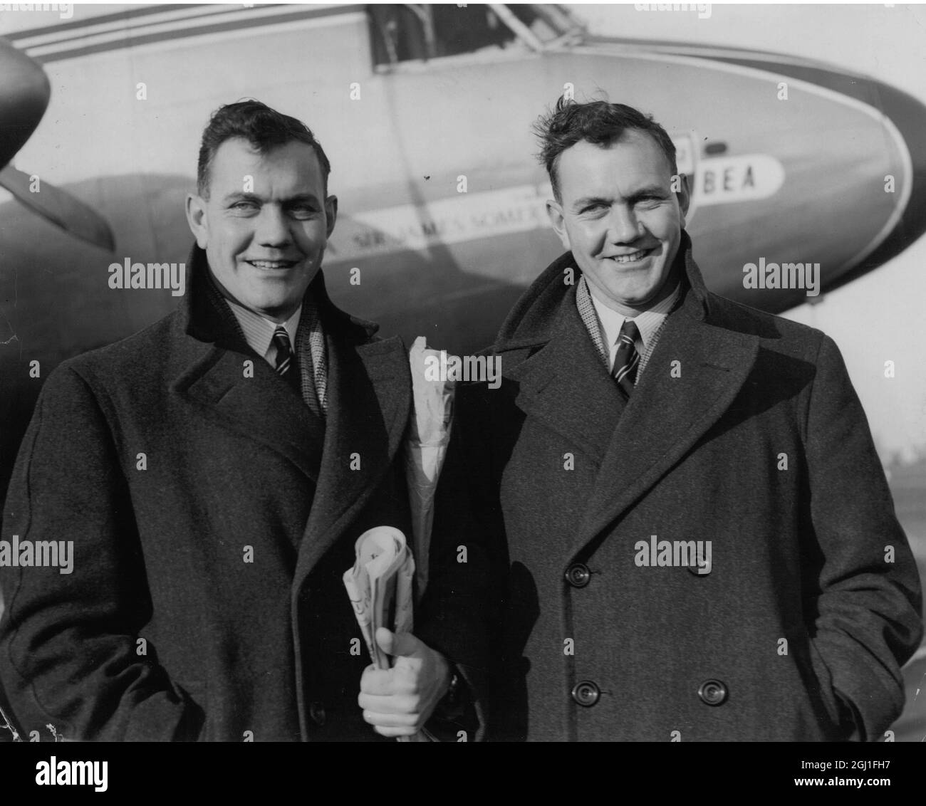 Surrey Cricketers Eric and Alec Bedser at Northolt Airport by BEA ...