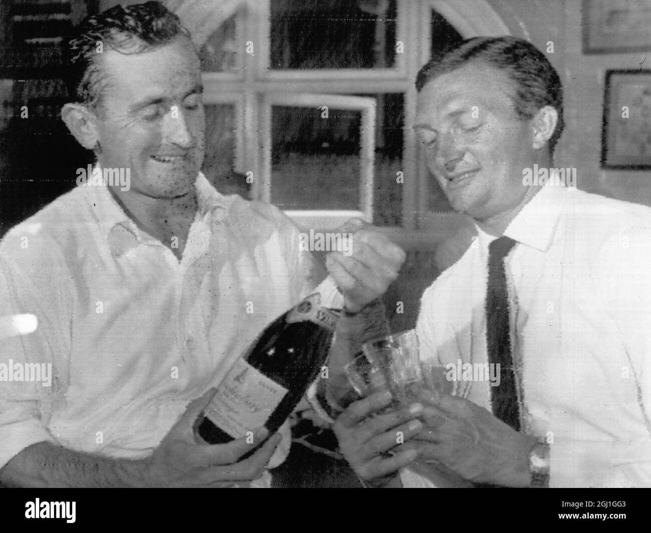 Ted Dexter (left with Richie Benaud) - cricket captain - drinking ...