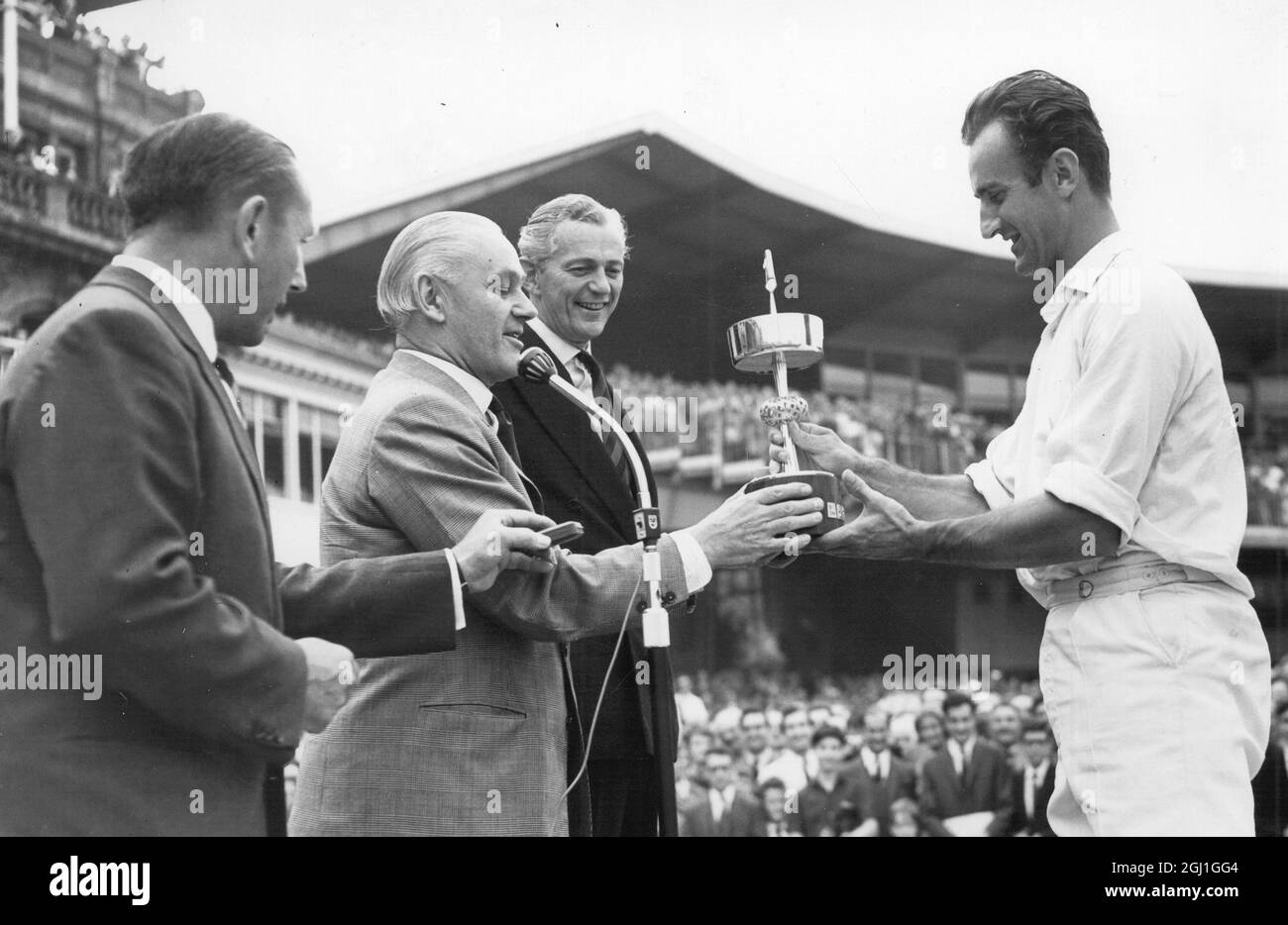 Ted Dexter - cricketer - Sussex captain - receives Gillette Cricket Cup ...