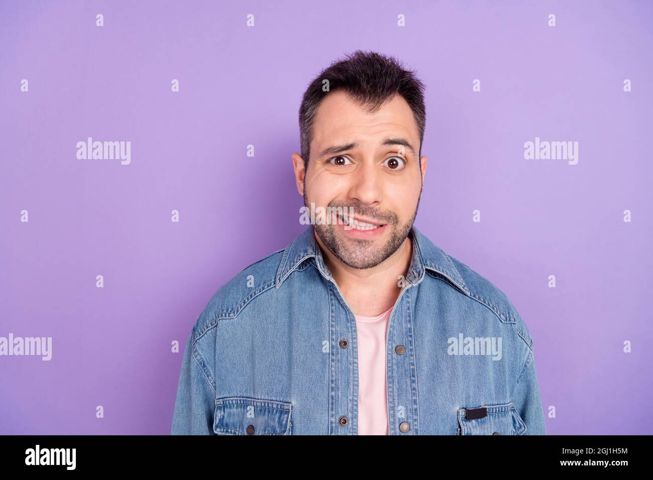 Photo of young handsome man worried nervous oops fail mistake anxious ...