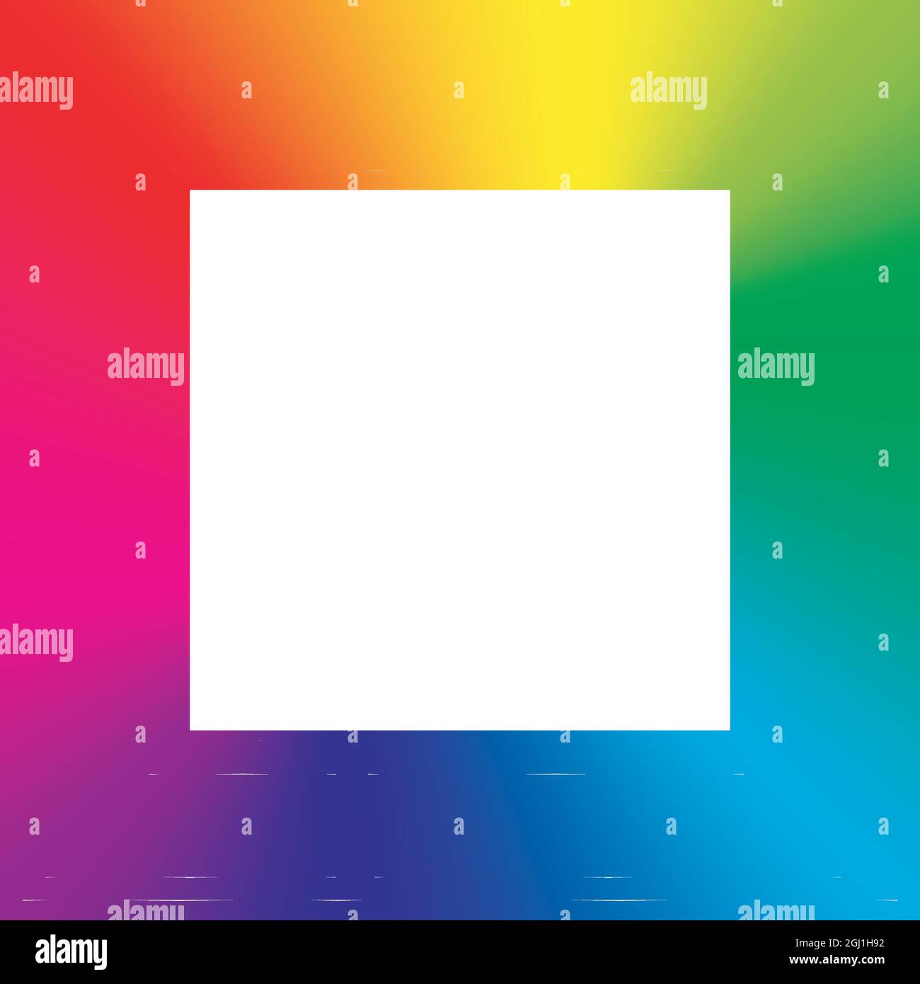 Colorful rainbow gradient square frame with sharp corners. Vector ...