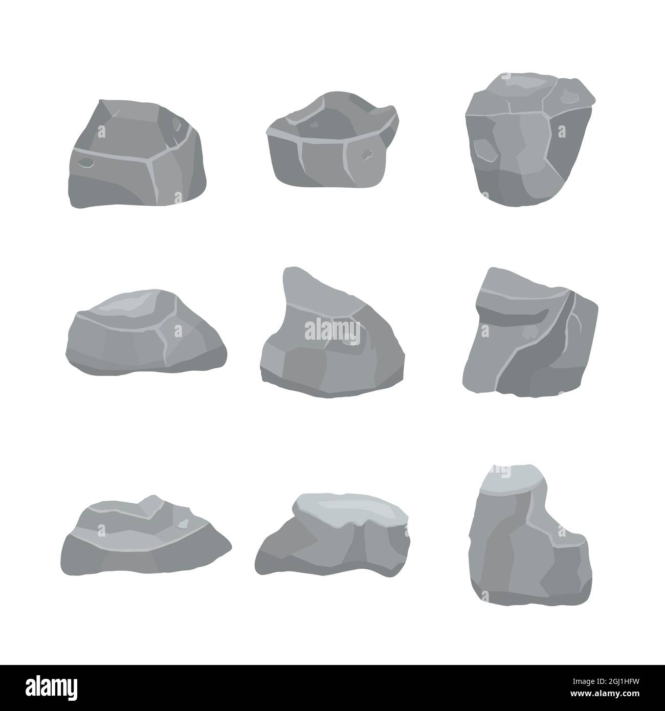 Grey stones set vector iilustration isolated n white background ...