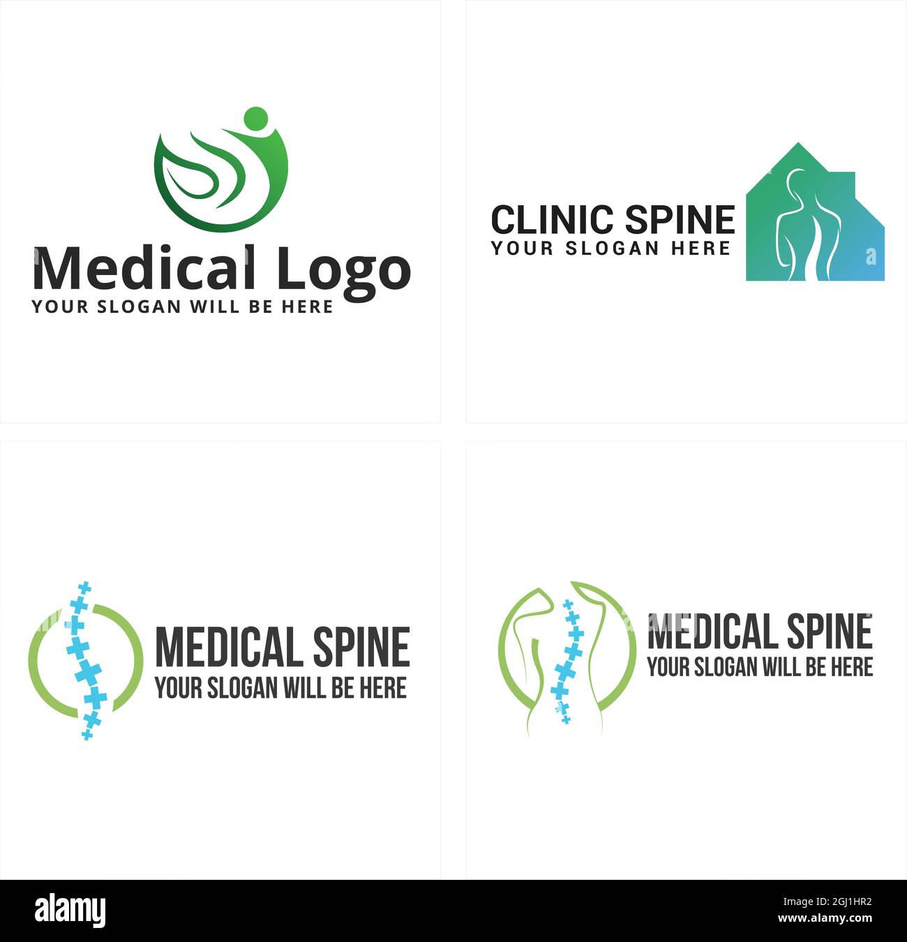 Medical clinic spine healthcare people logo design Stock Vector Image ...