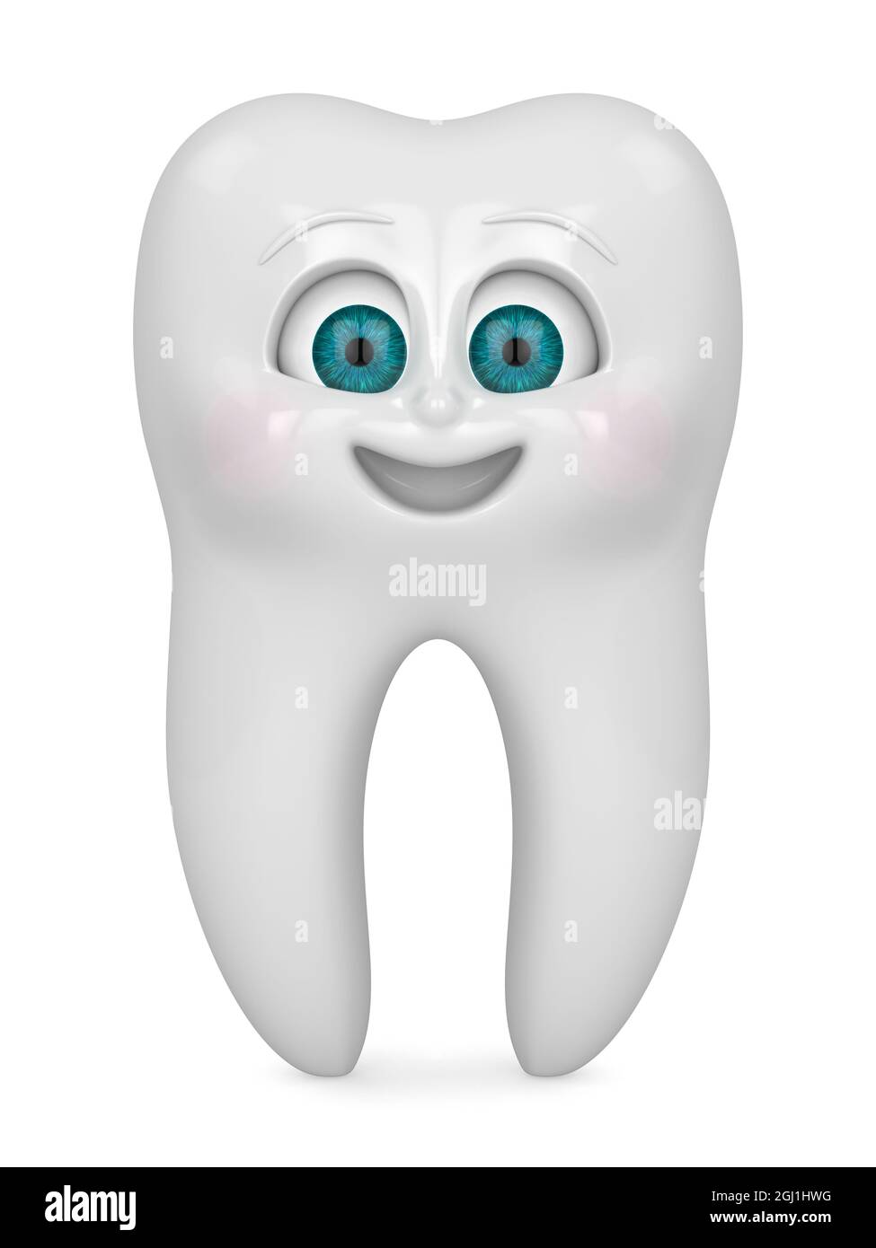 3D render of cartoon Mr Tooth isolated over white backgorund. Pediatric ...