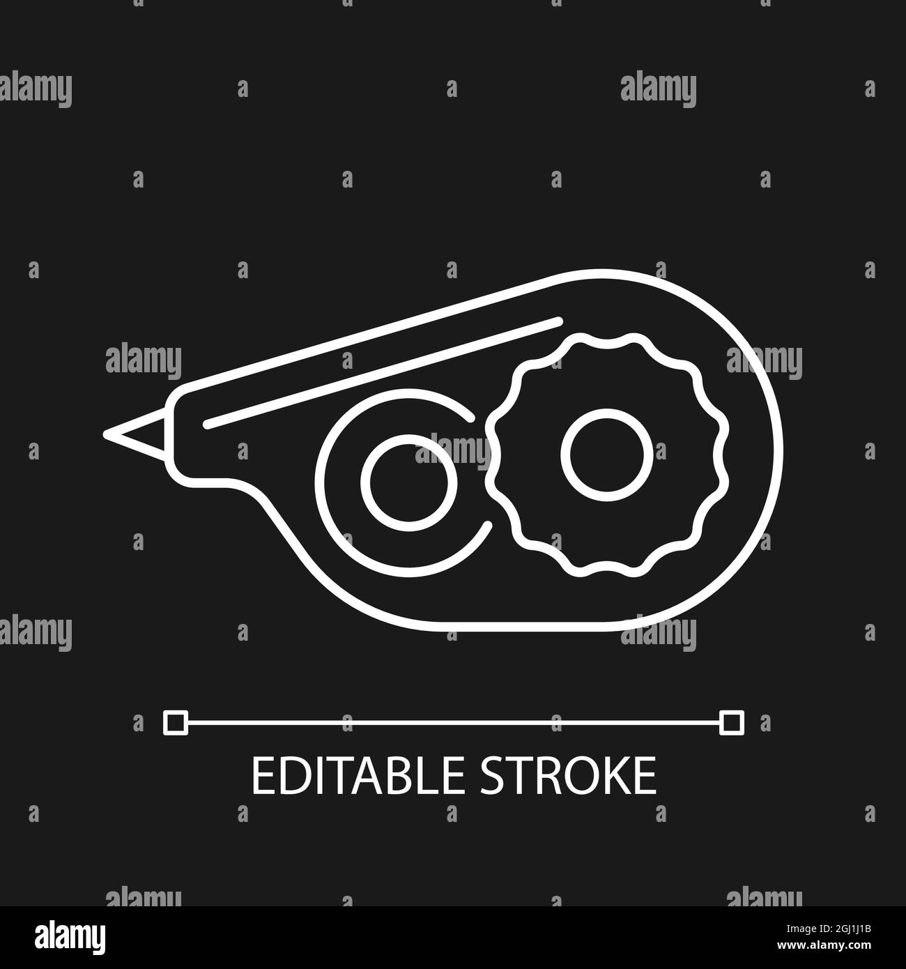 Correction tape white linear icon for dark theme Stock Vector Image ...