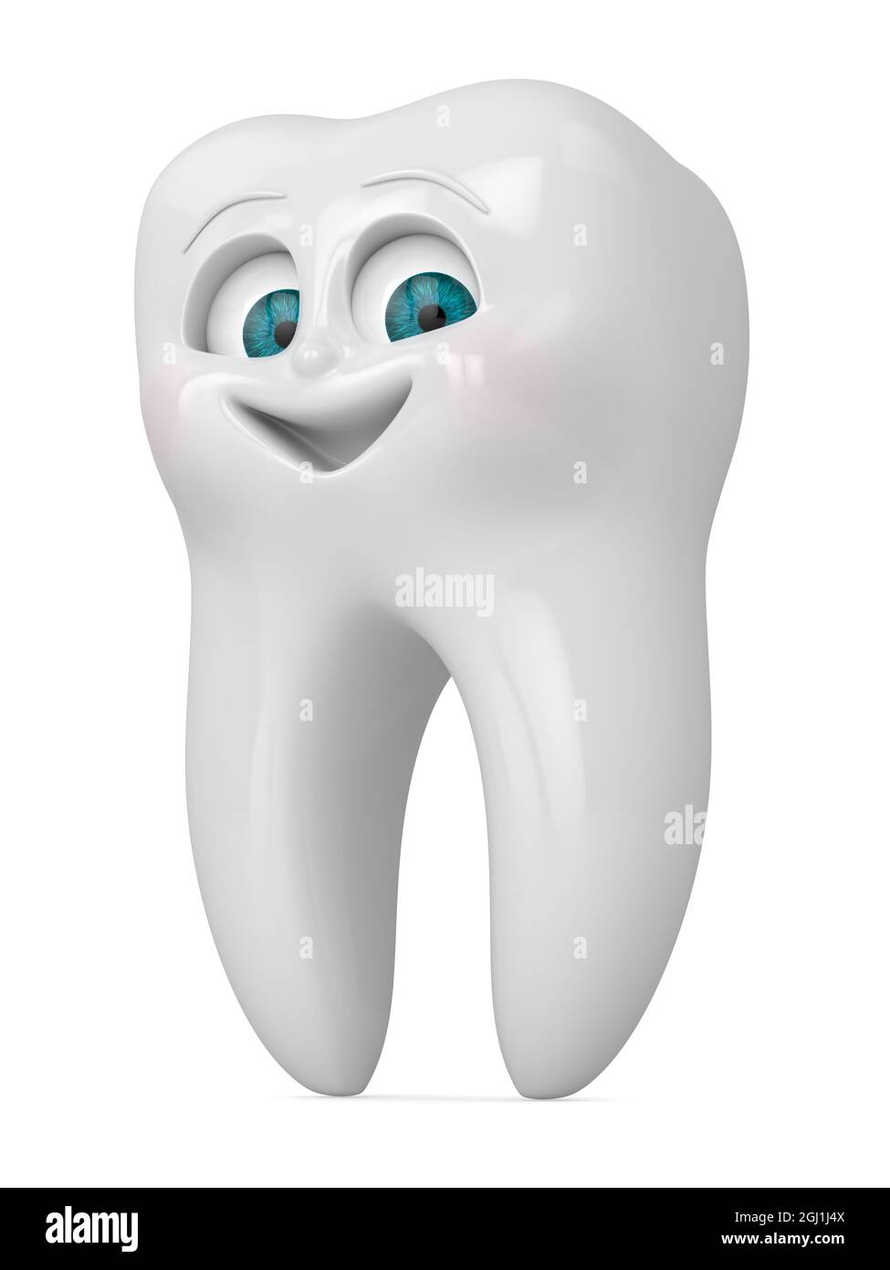 3D render of cartoon Mr Tooth isolated over white backgorund. Pediatric ...