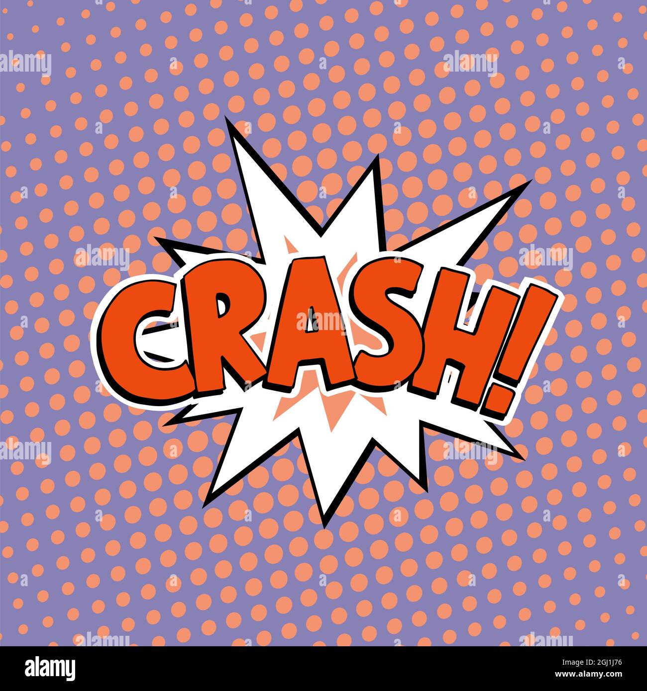 Cartoon explosion on a colorful background. Crash text. Vector ...