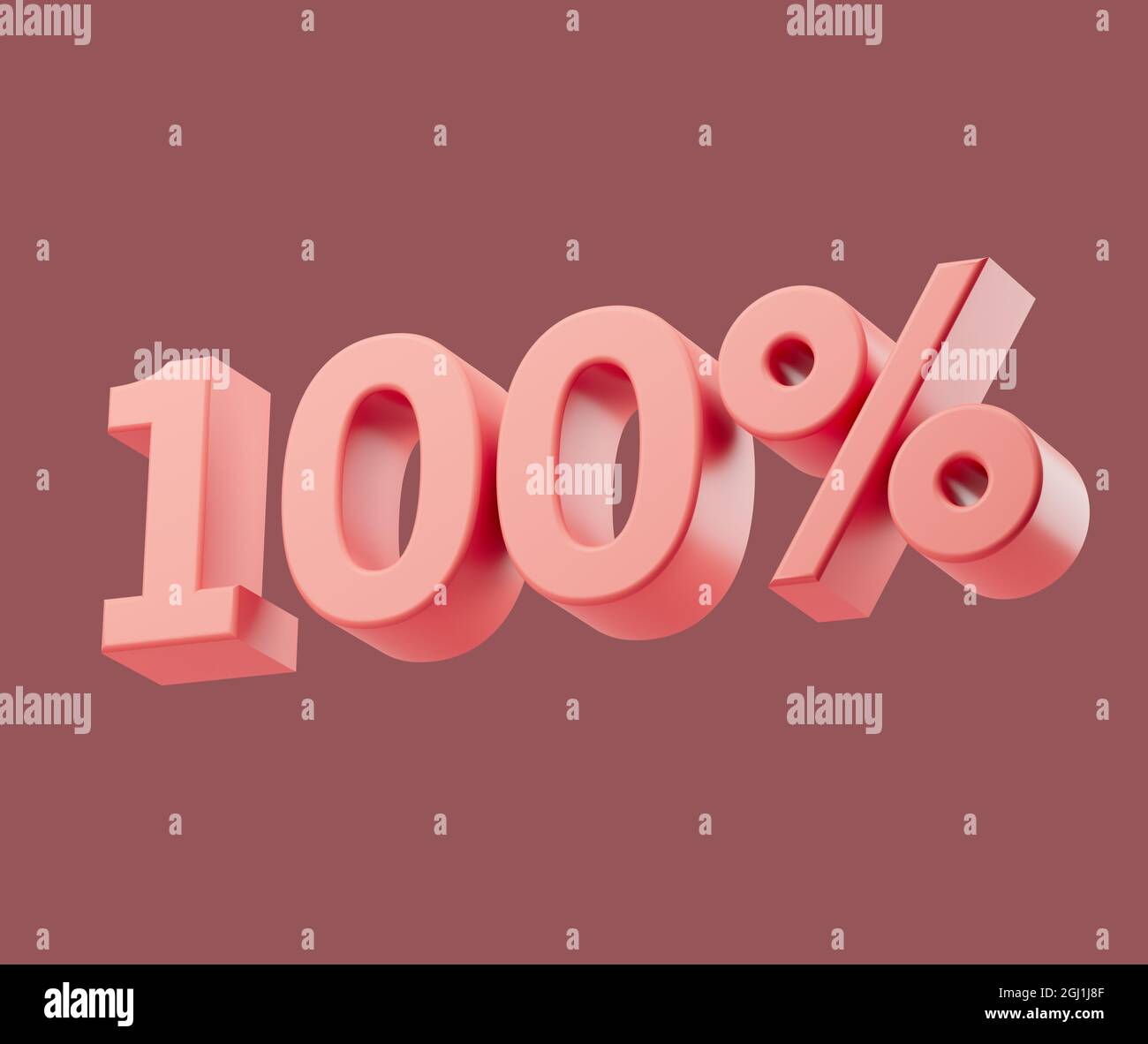 Sale 100 or one hundred percent on pastel background. 3d render ...
