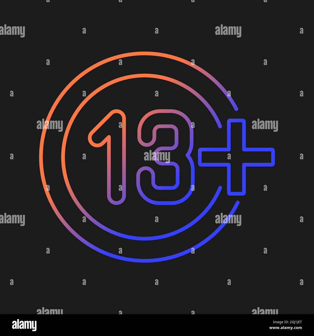 Not appropriate for kids gradient vector manual label icon for dark ...