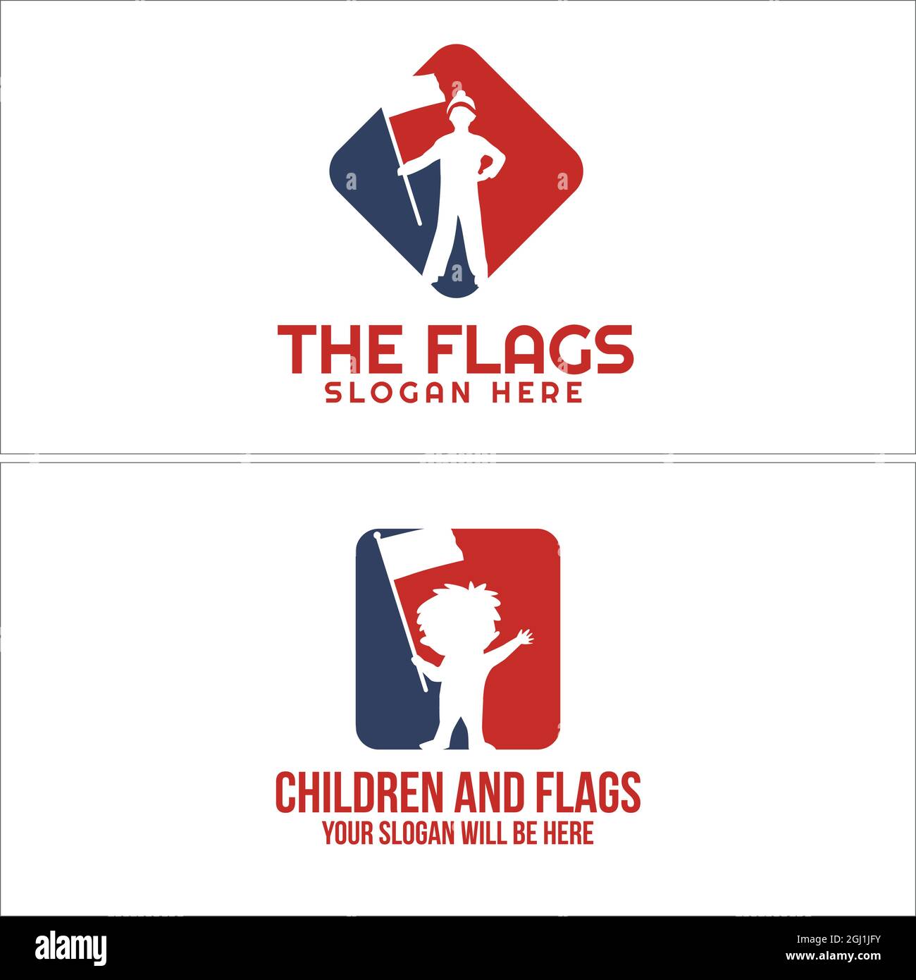 Kids Holding Flags logo design Stock Vector Image & Art - Alamy