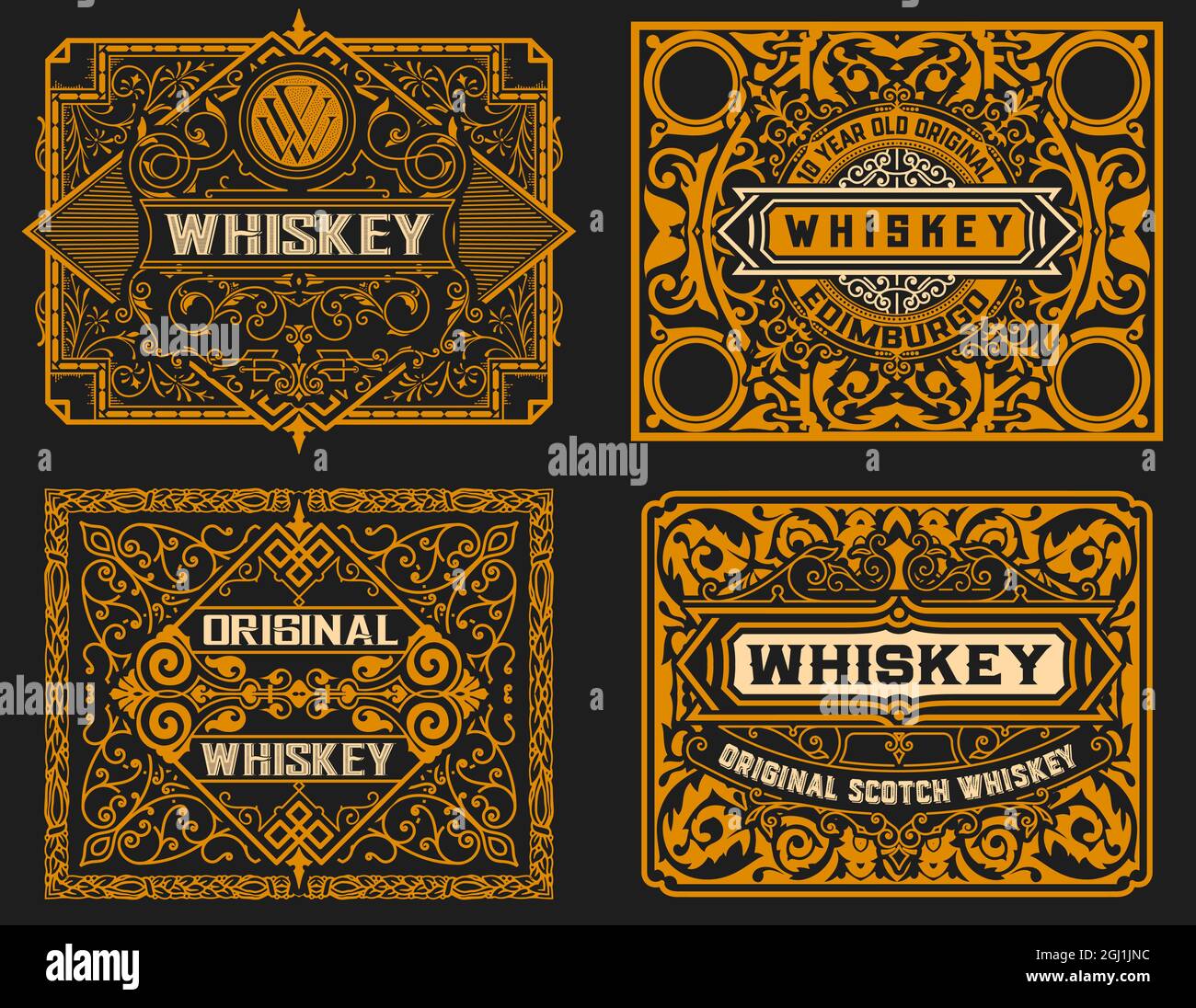 Set of 4 vintage labels for packing Stock Vector Image & Art - Alamy