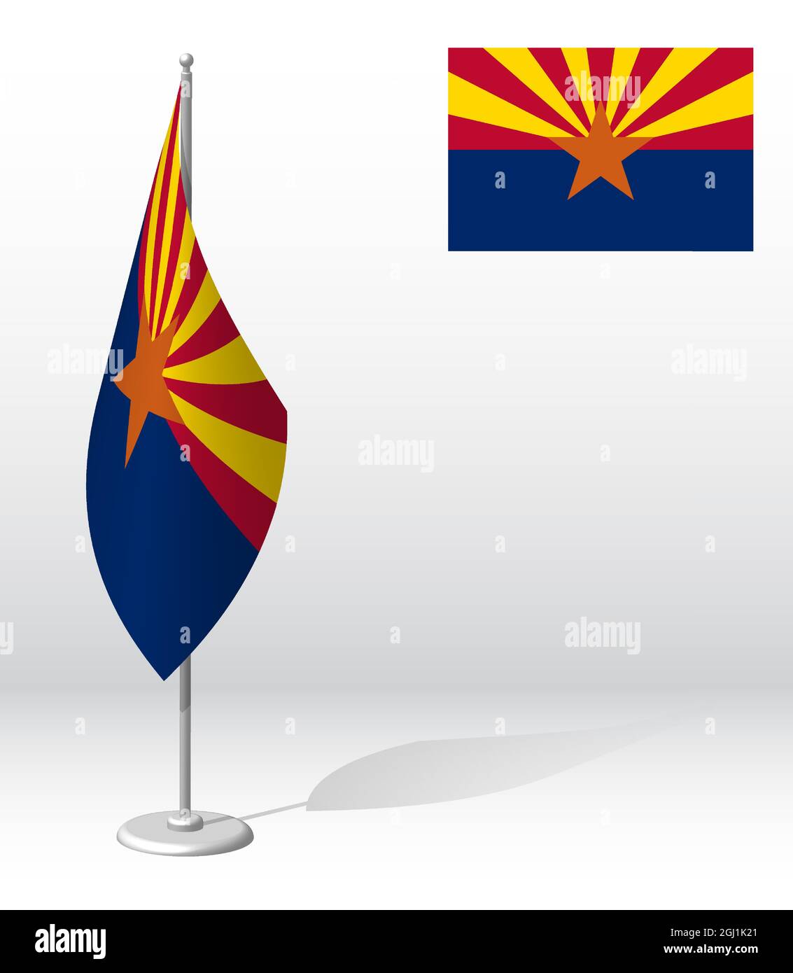 flag of american state of ARIZONA on flagpole for registration of ...
