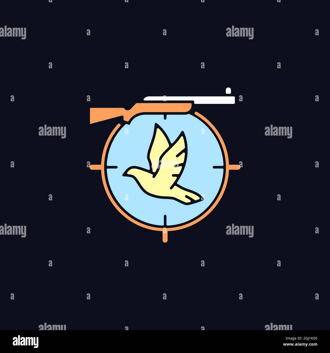 Pigeon shooting RGB color icon for dark theme Stock Vector Image & Art ...