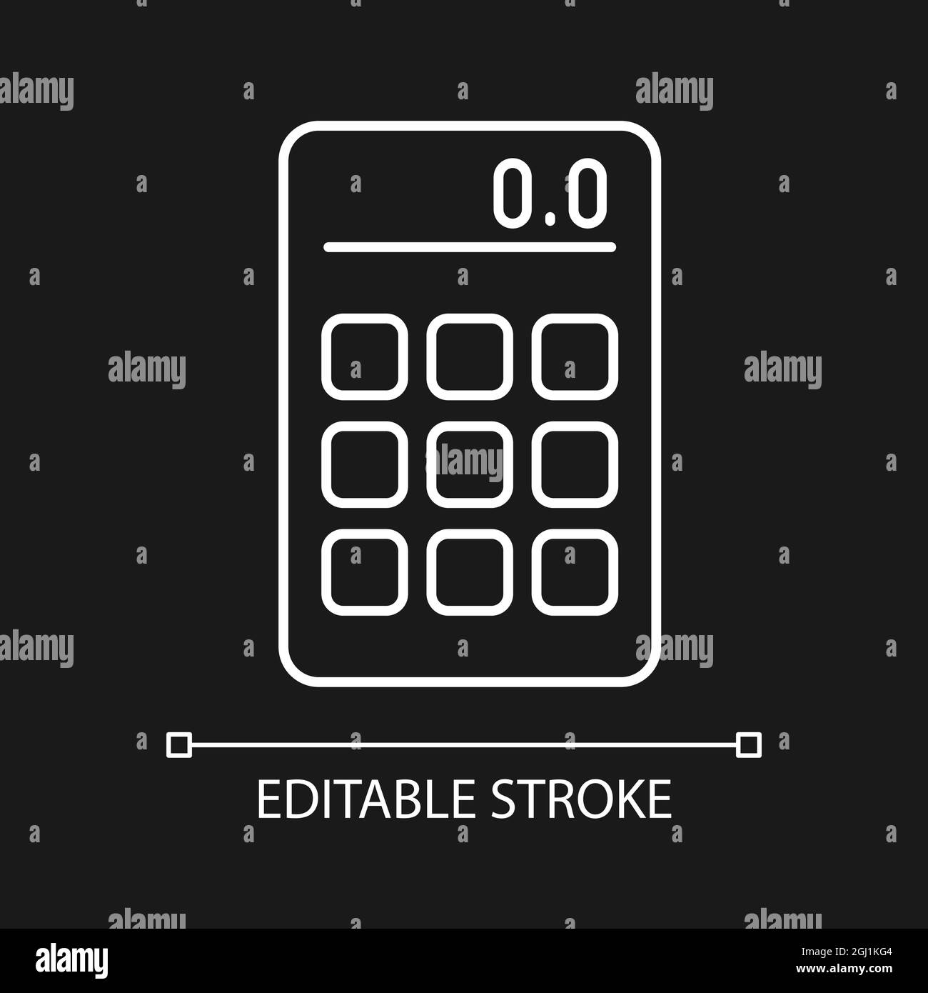 Calculator white linear icon for dark theme Stock Vector Image & Art ...