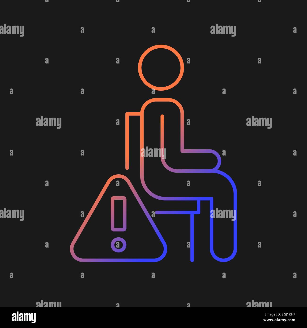 Remain seated gradient vector manual label icon for dark theme Stock ...