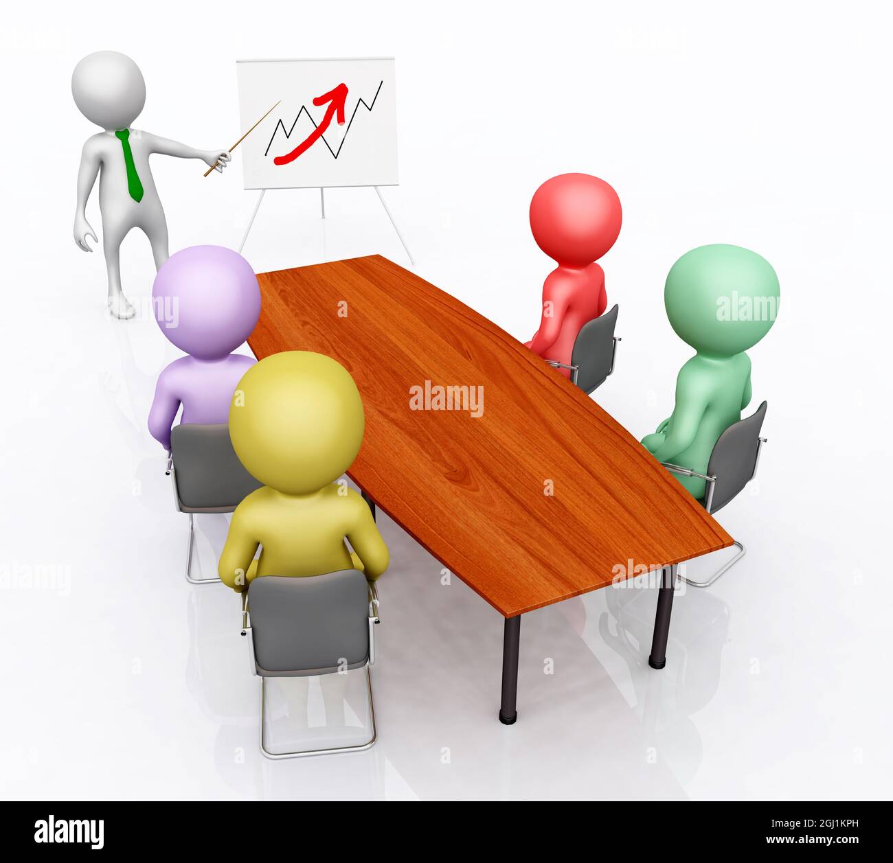 Business presentation with 3D figures Stock Photo - Alamy