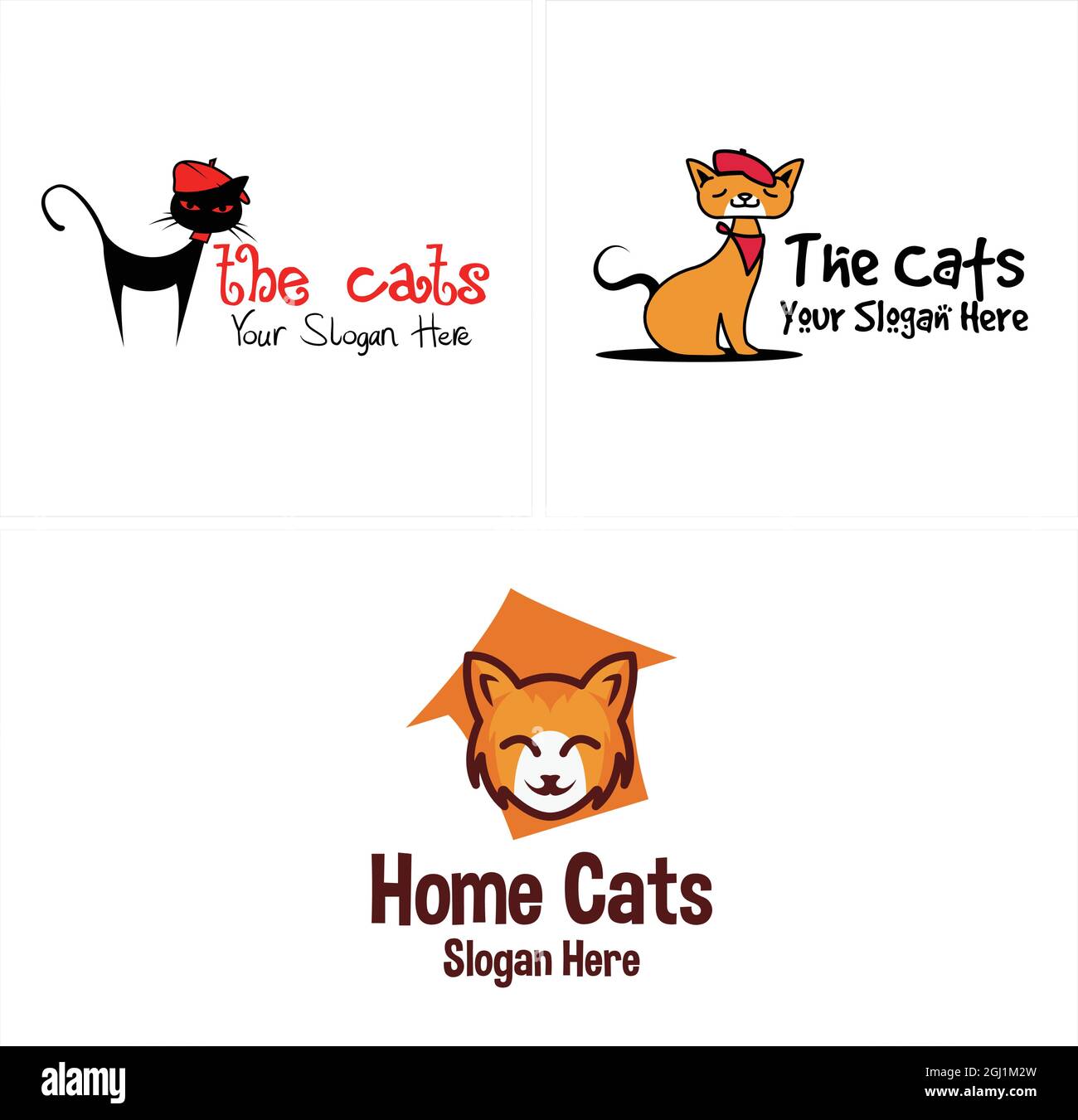 Animal pet shop cats cartoon character logo design Stock Vector Image ...