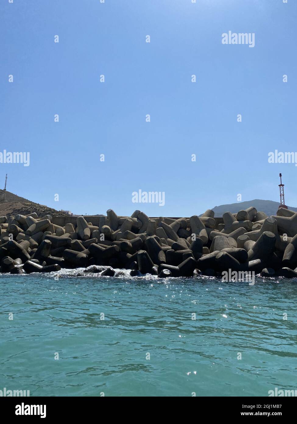 Harbour protection for ship safety in the Al jebha city Stock Photo - Alamy