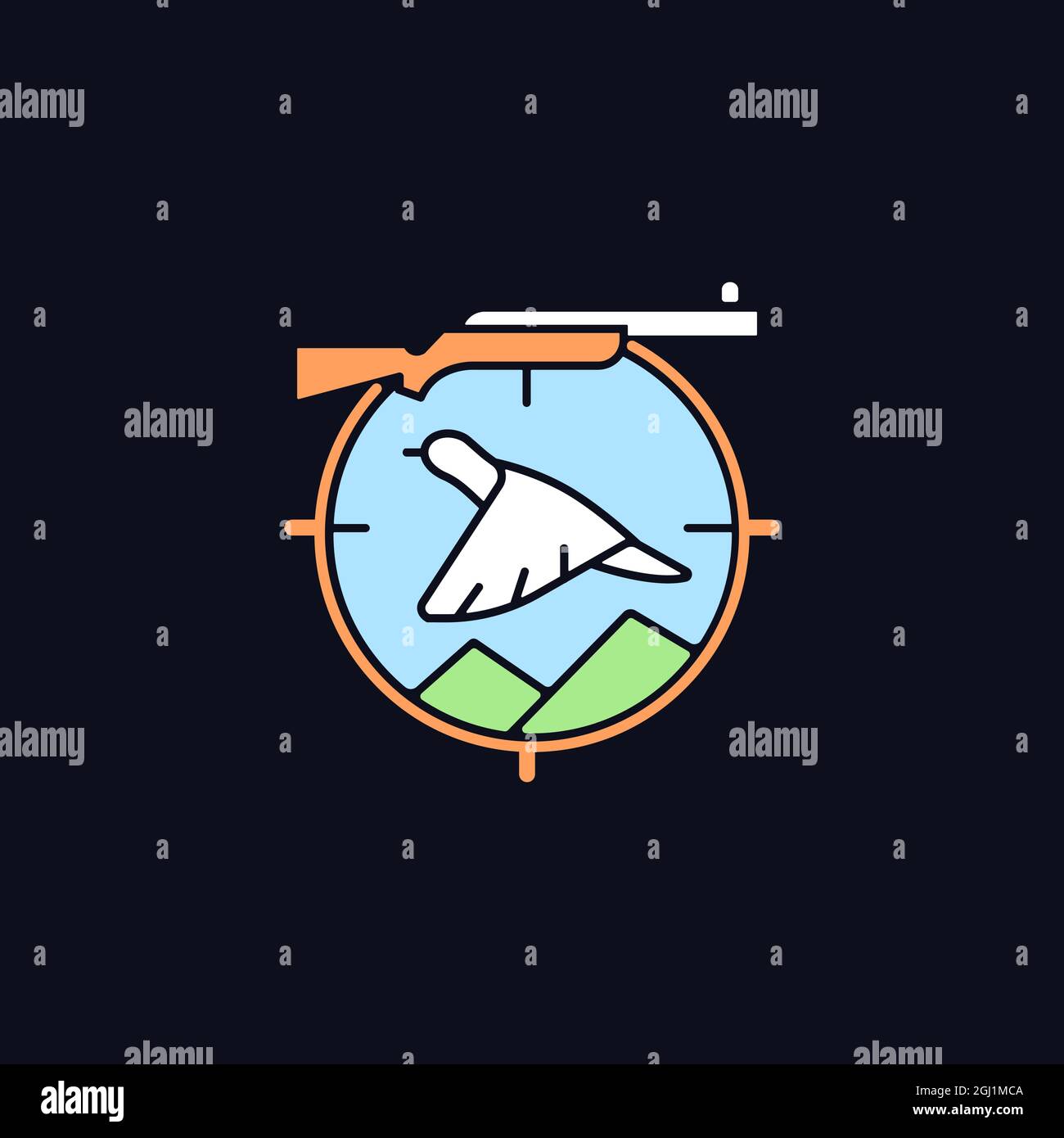 Upland hunting RGB color icon for dark theme Stock Vector Image & Art ...