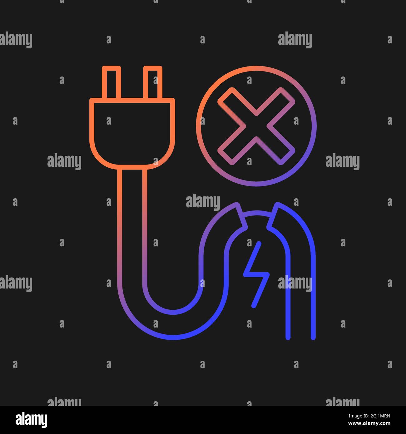 Do not use when damaged cable gradient vector manual label icon for ...