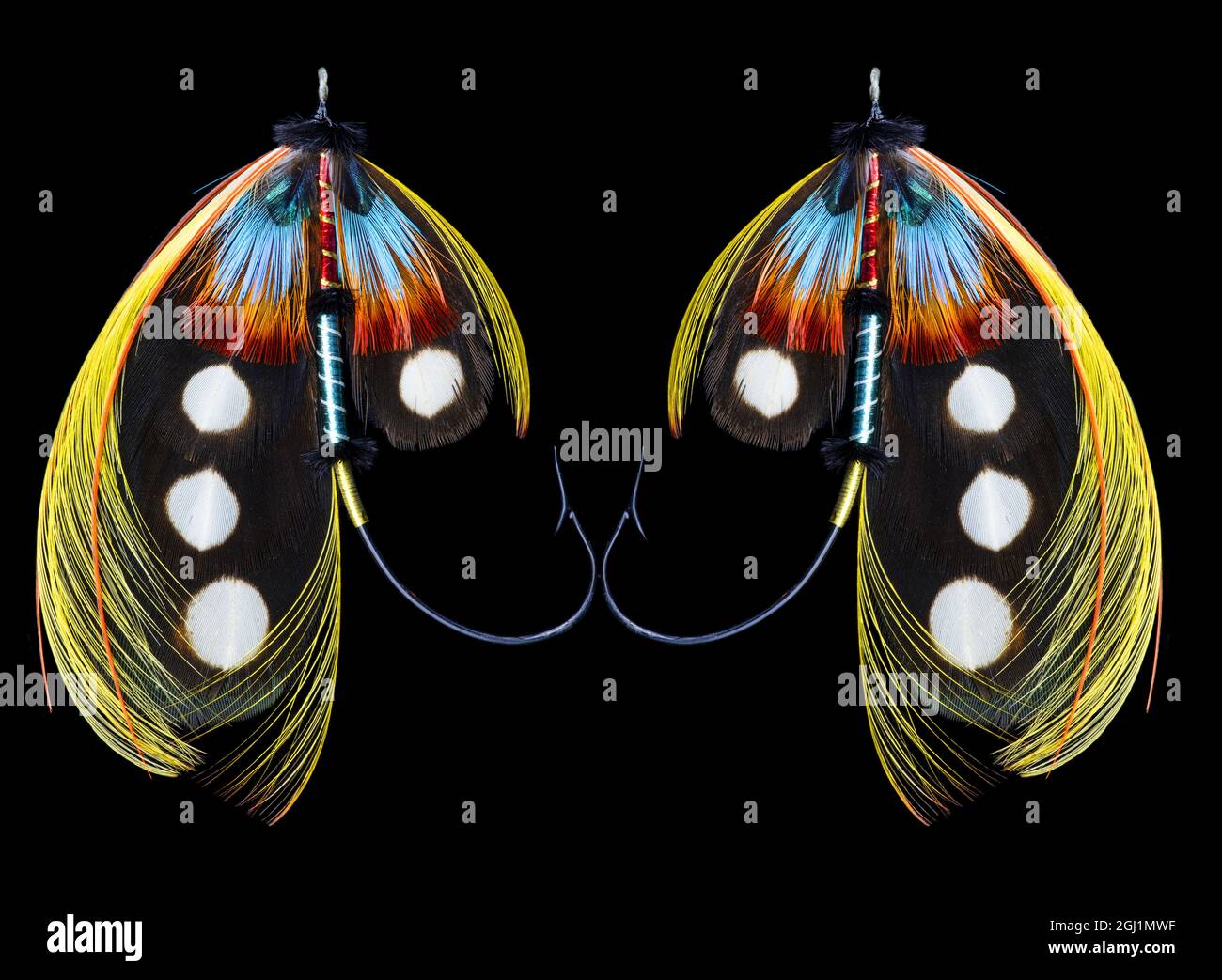 Atlantic Salmon Fly designs 'Western Illusion' Stock Photo - Alamy