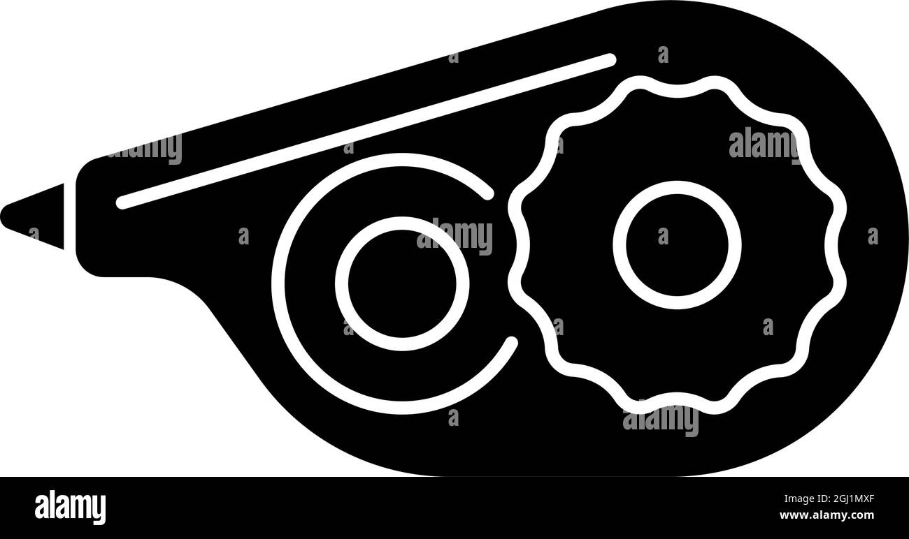 Correction tape black glyph icon Stock Vector Image & Art - Alamy