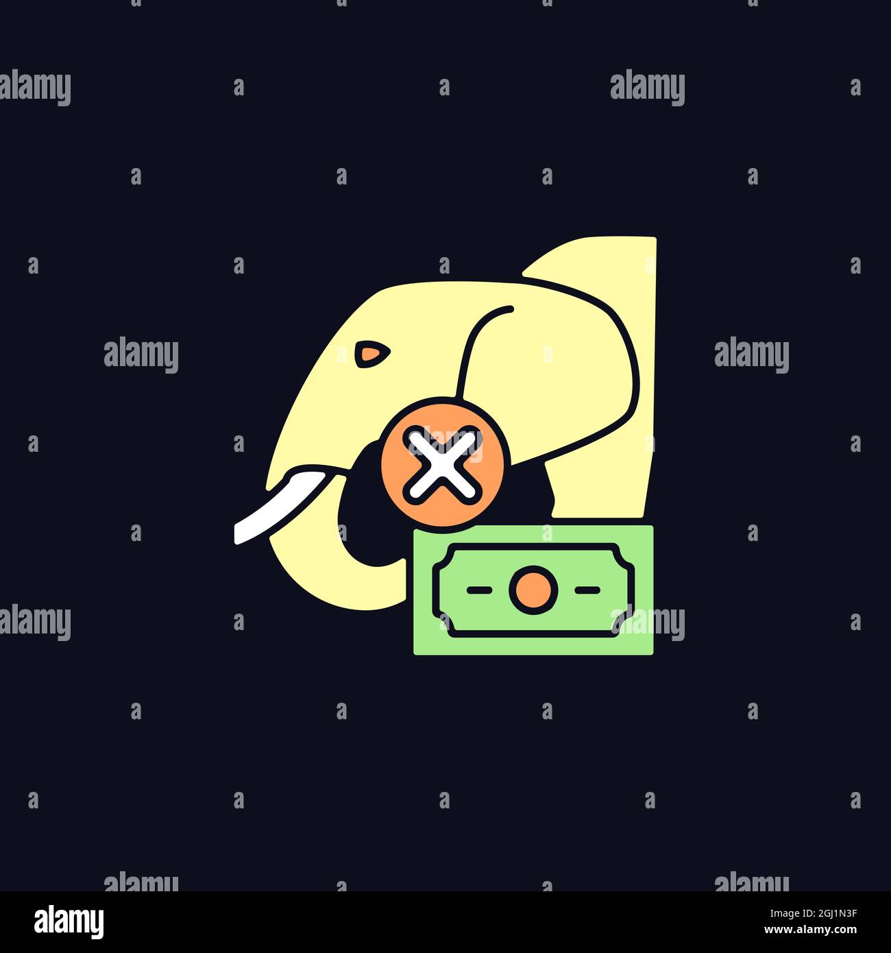 Illegal wildlife trade RGB color icon for dark theme Stock Vector Image ...