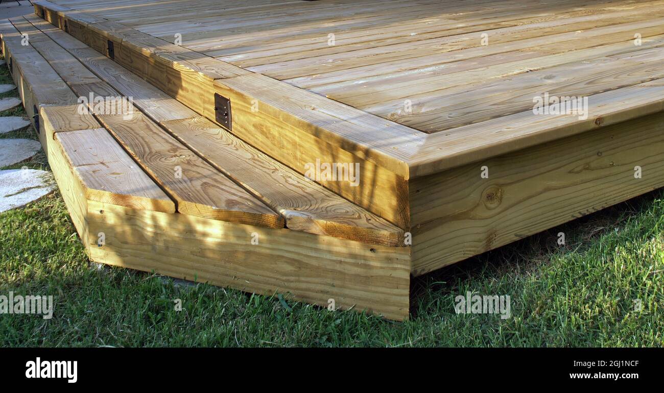 Backyard Deck Construction Closeup Stock Photo - Alamy