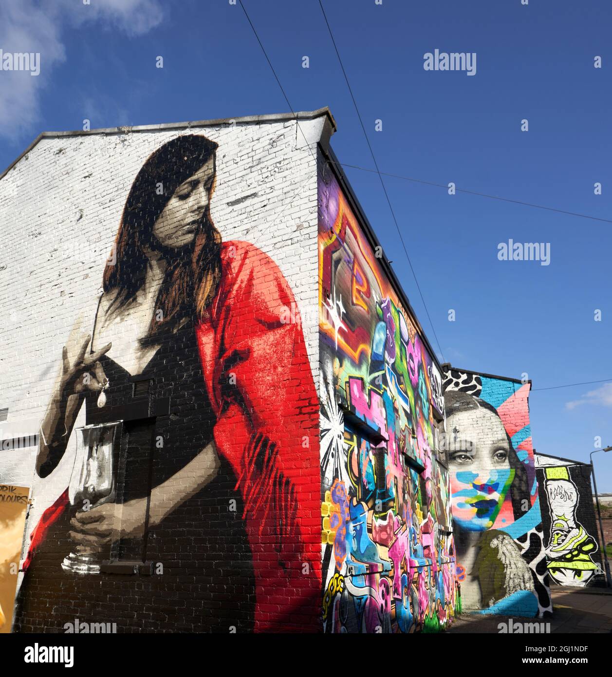 Stunning street art murals on buildings along Eastvale Place near SWG3 ...