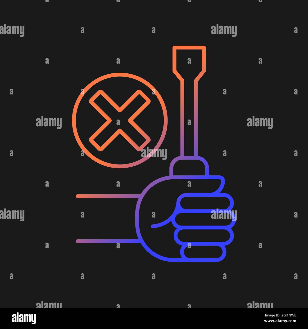 Do not repair yourself gradient vector manual label icon for dark theme ...