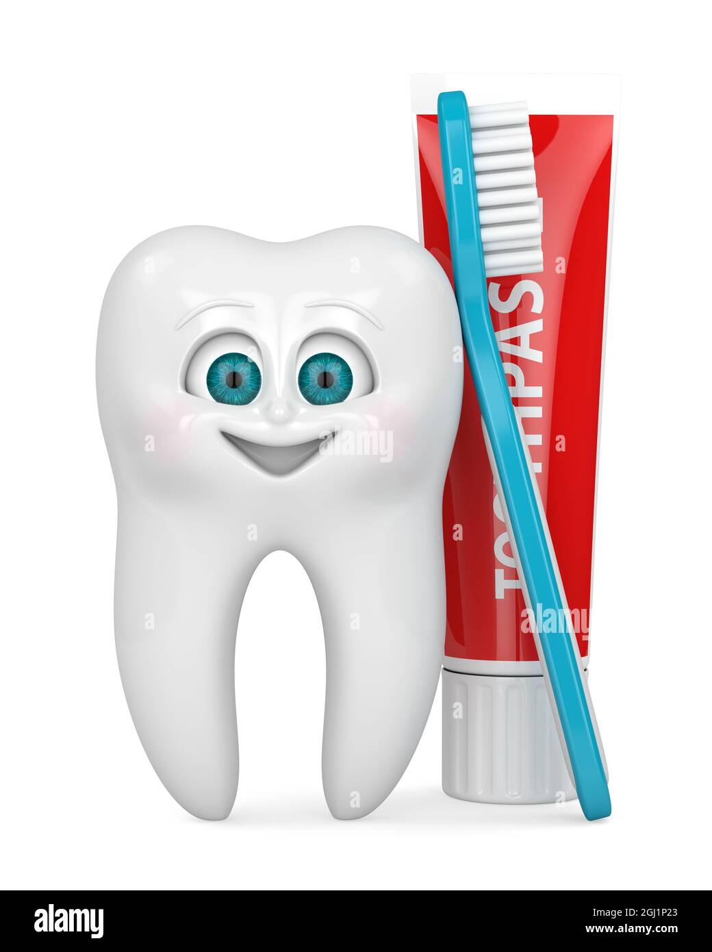 Cartoon Toothbrush And Toothpaste