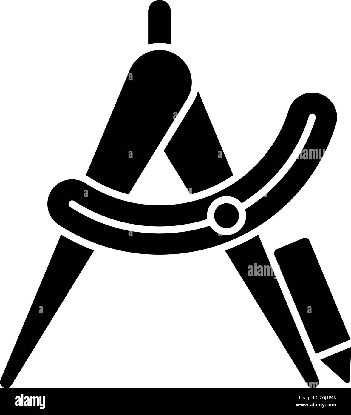 Compass tool black glyph icon Stock Vector Image & Art - Alamy