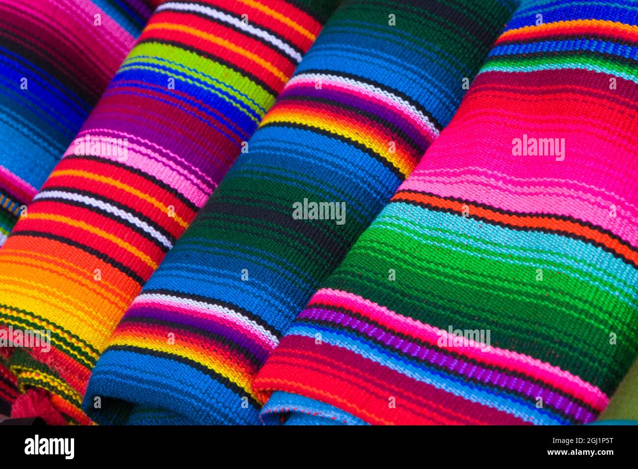 Central America, Guatemala, Chichicastenango. Traditional textiles on ...
