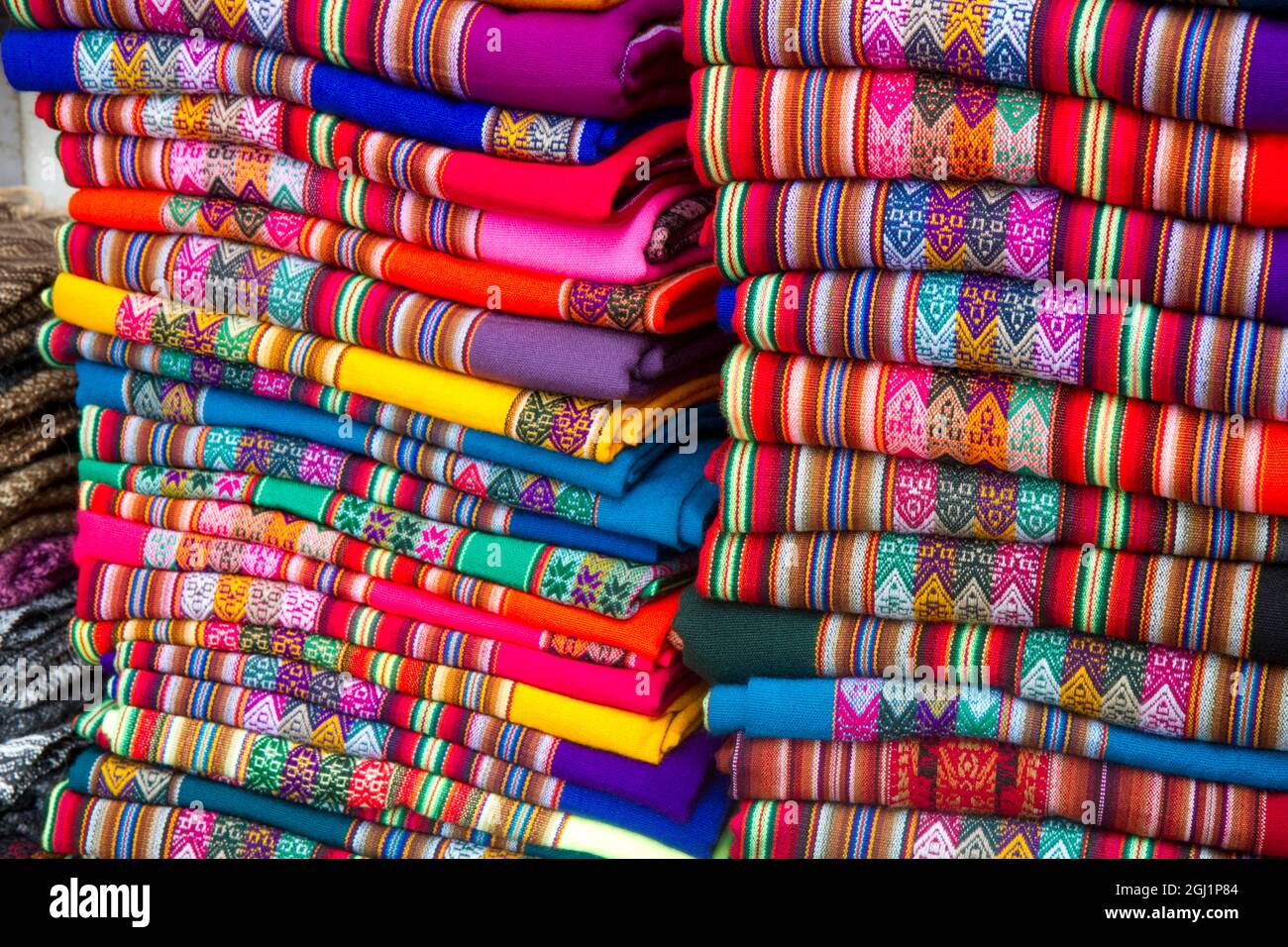 Textiles being sold at a market in Lima, Peru Stock Photo - Alamy