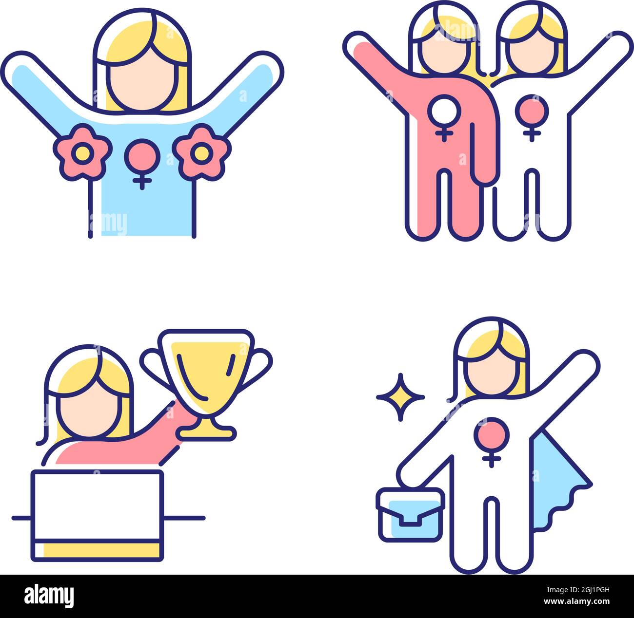 Women rights movement RGB color icons set Stock Vector Image & Art - Alamy