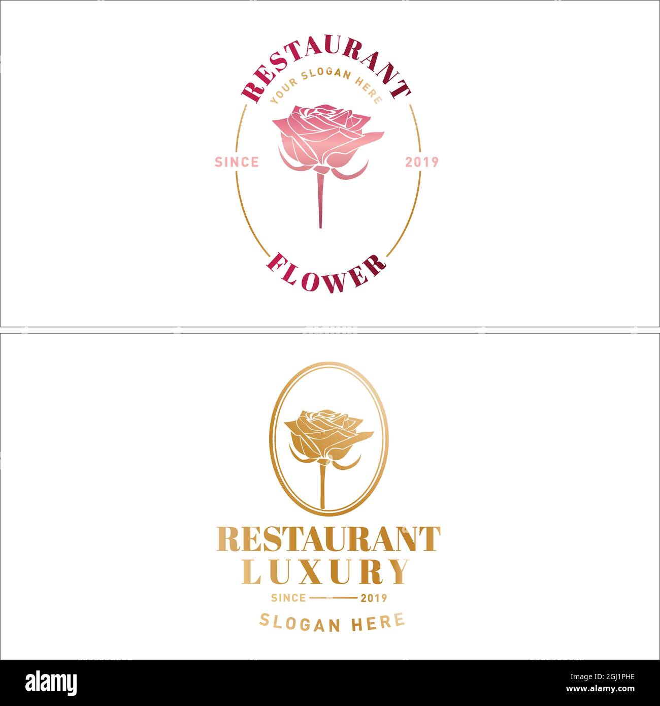 Luxury flower logo hi-res stock photography and images - Alamy