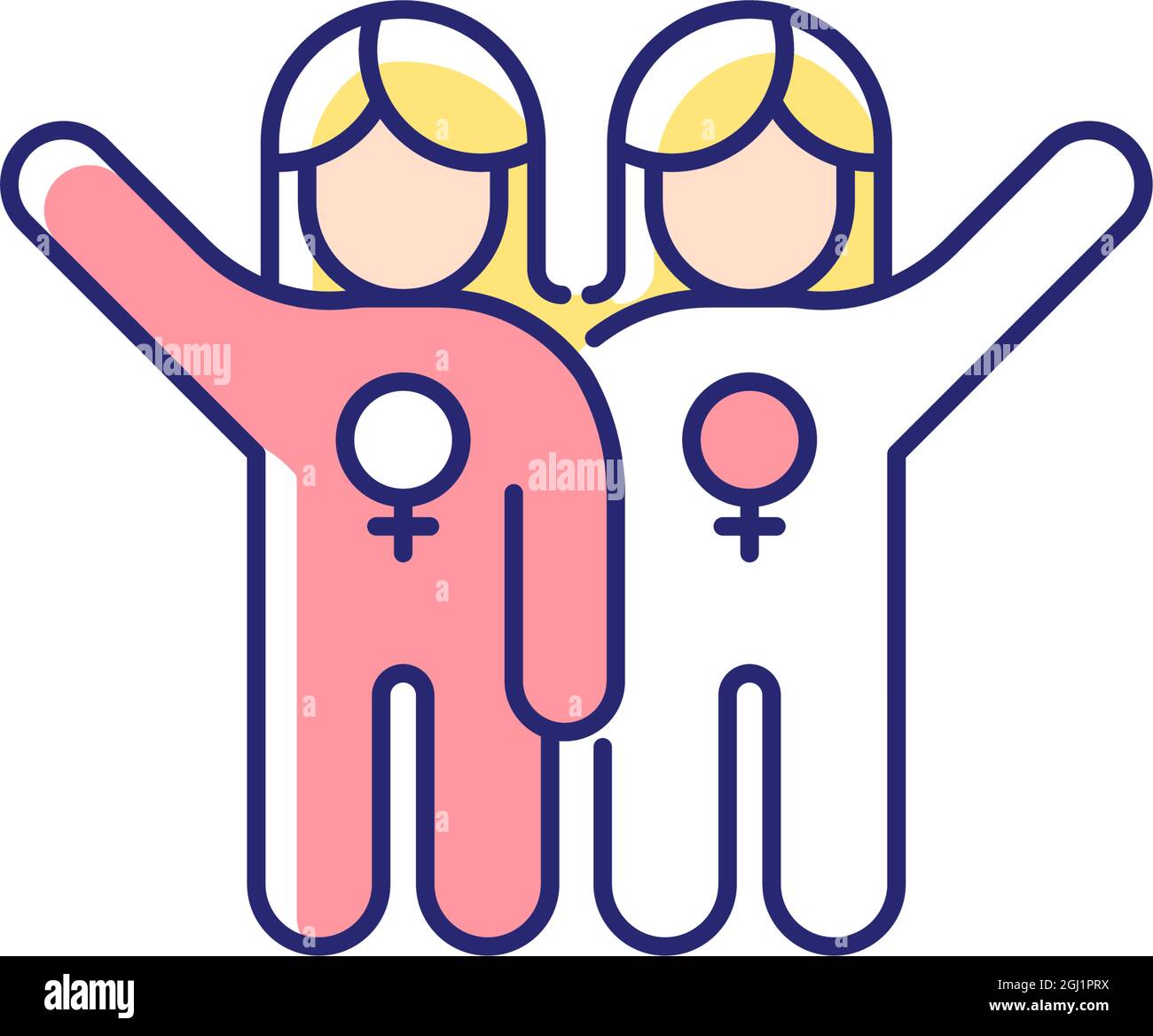 Female friendship RGB color icon Stock Vector Image & Art - Alamy