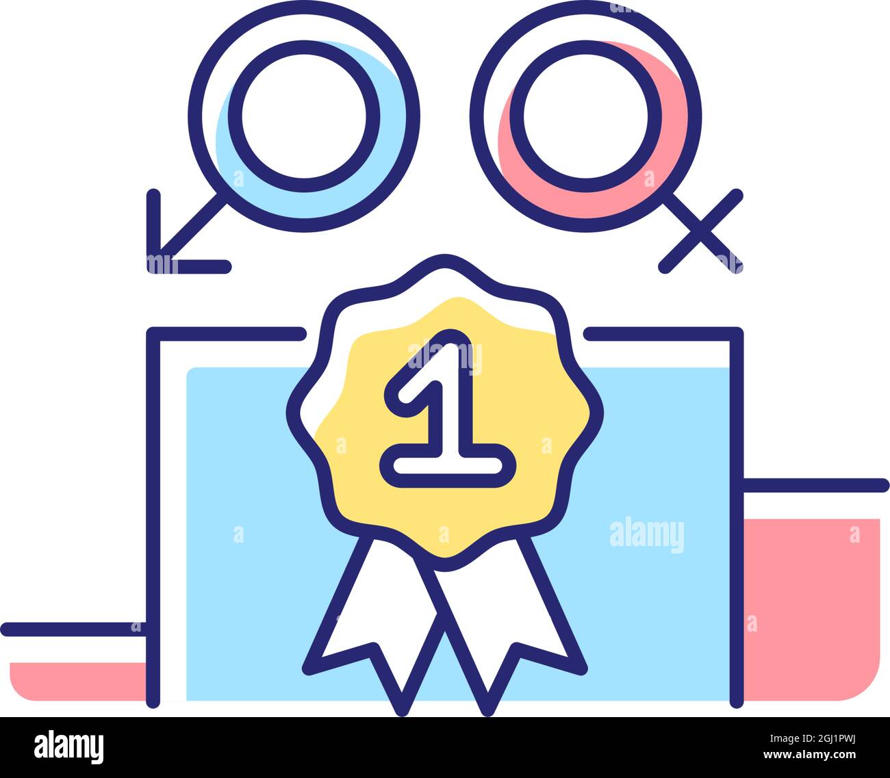 Gender Equality Rgb Color Icon Stock Vector Image And Art Alamy