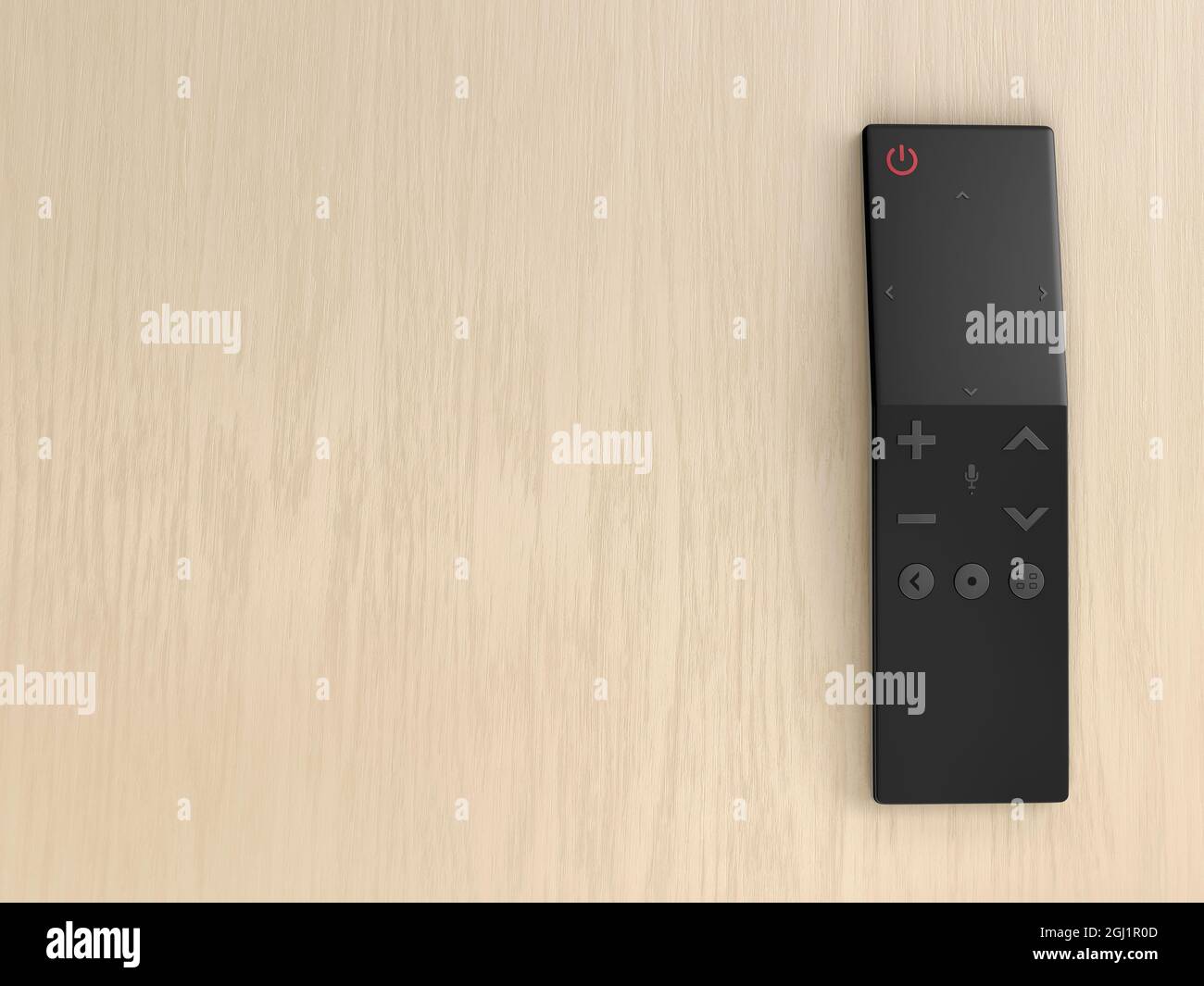 Remote control for smart tv on wooden table, top view Stock Photo - Alamy