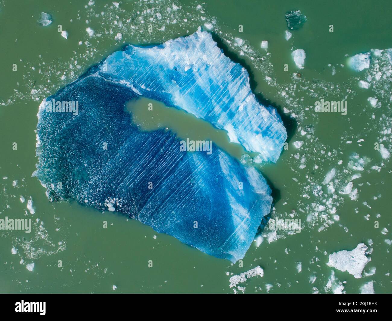 USA, Alaska, Tracy Arm-Fords Terror Wilderness, Aerial view of floating ...